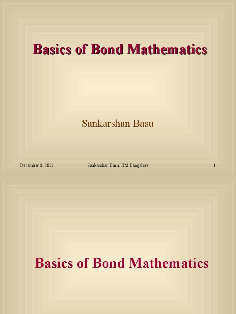 Bond Mathematics | PDF | Bond Duration | Bonds (Finance)
