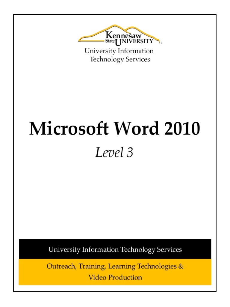 0344 Microsoft Word 2010 Level 3 | PDF | Software Engineering | Computing