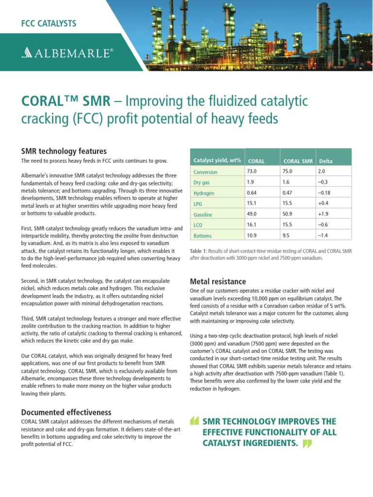 Coral™ SMR - Improving The Fluidized Catalytic: Cracking (FCC) Profit ...