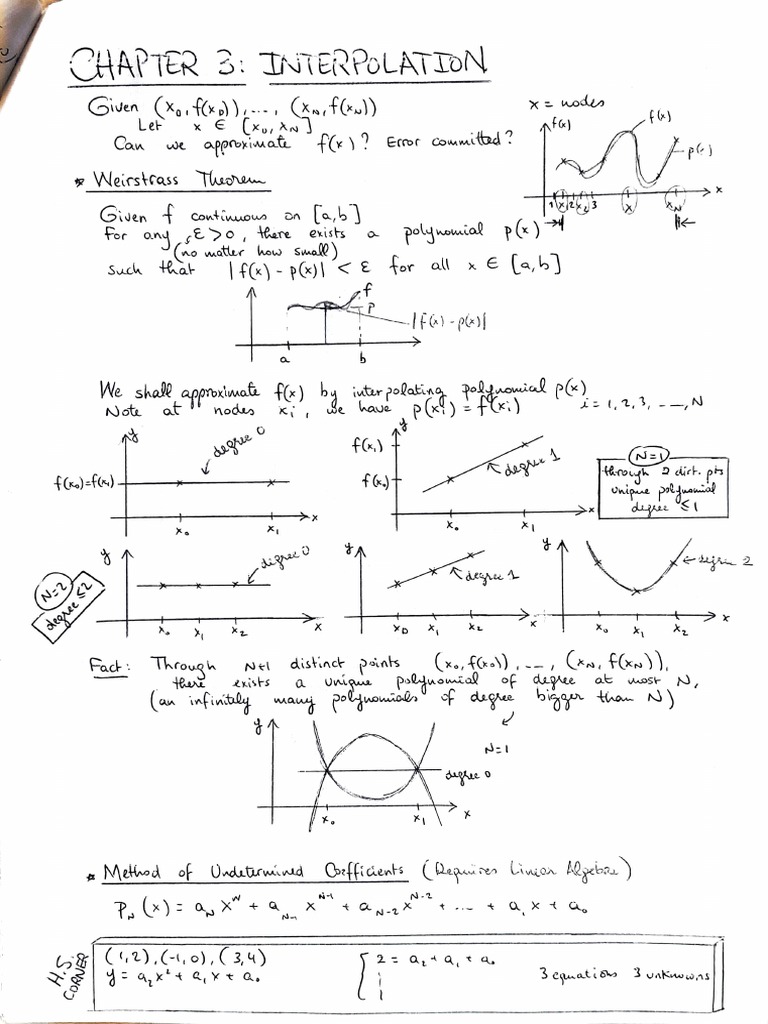 Chapter 3 Interpolation And Polynomial Approximation Pdf Numerical Analysis Interpolation