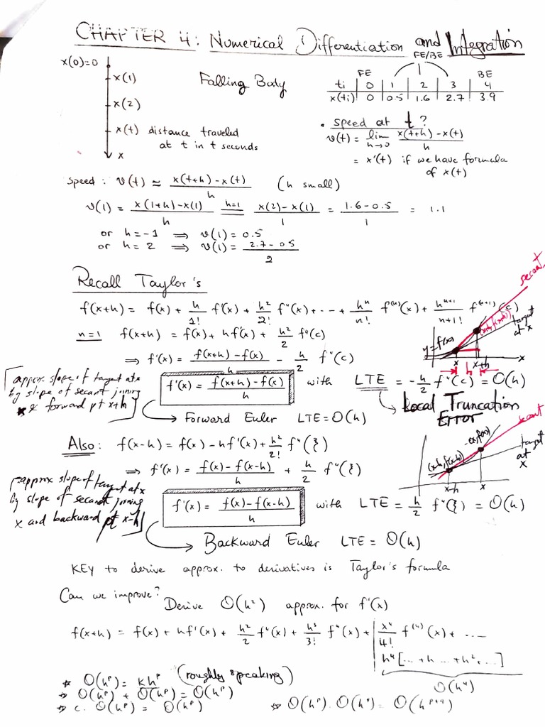 Chapter 4 Numerical Differentiation and Integration | PDF