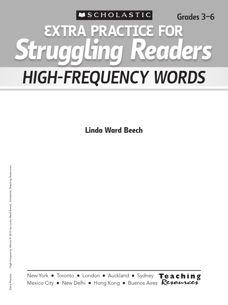 Extra Practice For Struggling Readers - High Frequency Words | PDF ...