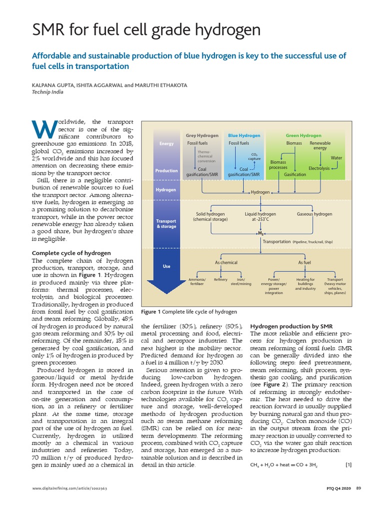 SMR For Fuel Cell Grade Hydrogen | PDF | Fuel Cell | Hydrogen