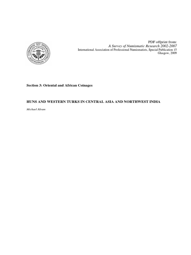 Huns and Turks: Coinage in Asia | PDF