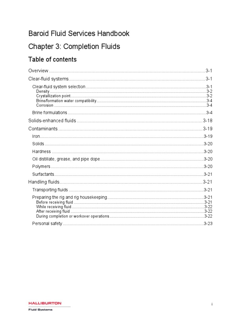 19a - Baroid Handbook-Completion Fluids | PDF | Sodium Chloride ...