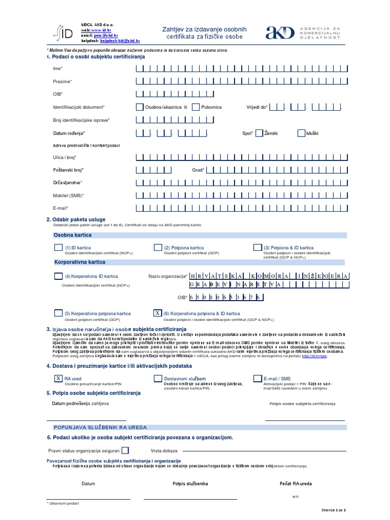HKIG-Zahtjev Za Izdavanje Komorskih Kartica Za Digitalno Potpisivanje ...
