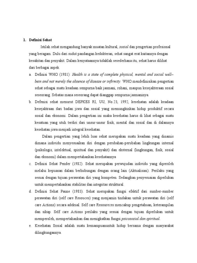 Definisi Sehat | PDF