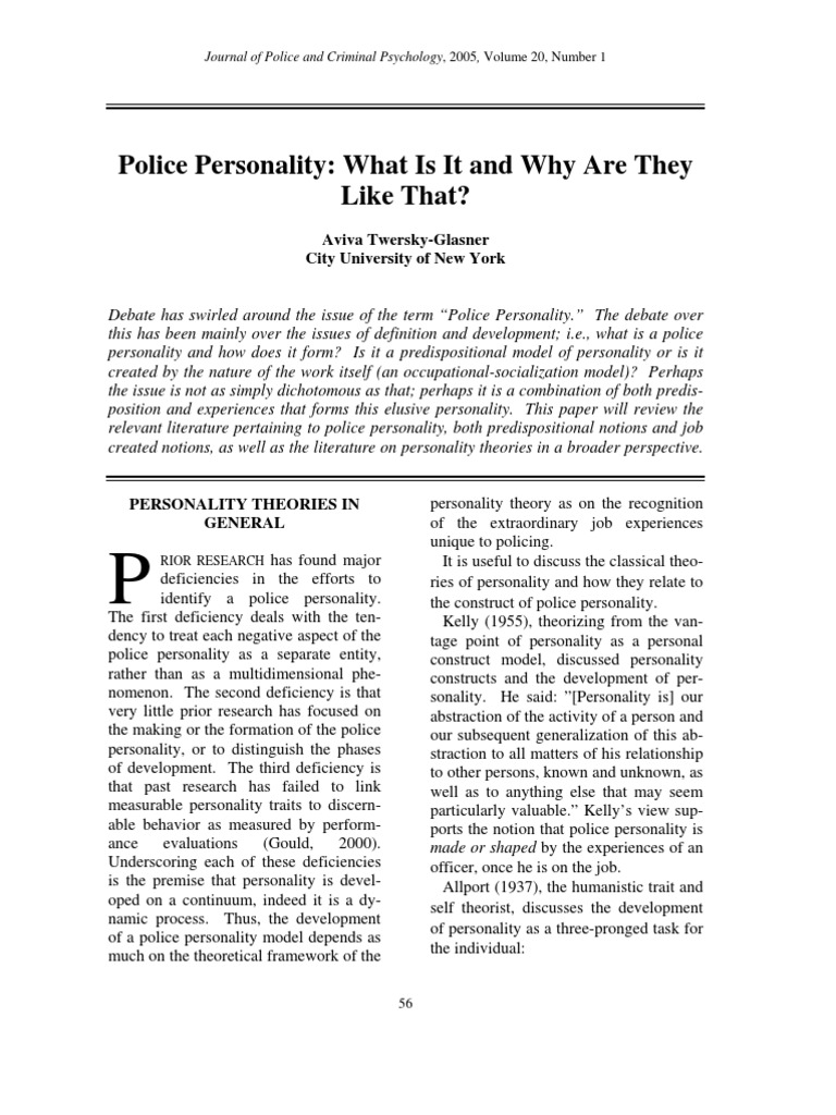 Police Personality | PDF | Personality Psychology | Impulsivity
