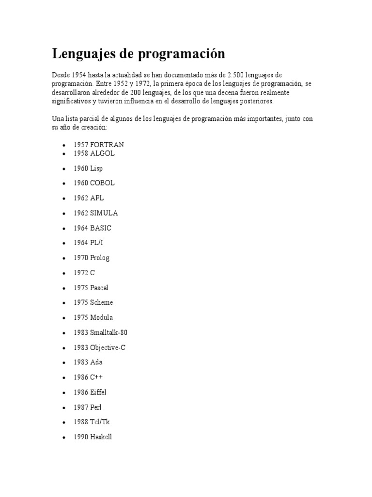 Lenguajes y Paradigmas | PDF | Esquema (lenguaje de programación) | Lenguaje de programación