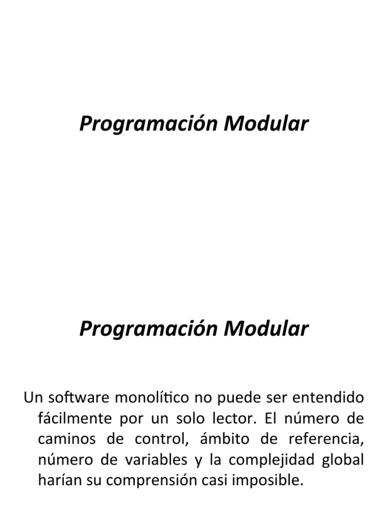 Programación Modular | PDF | Programación de computadoras | Programacion Modular