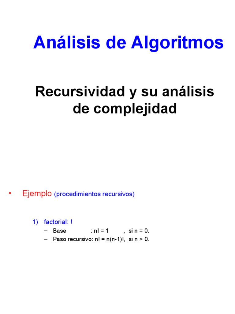 Analisis de Algoritmos Recursivos | PDF | Informática | Lógica matemática