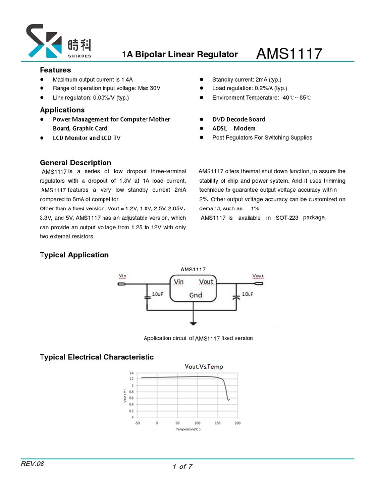 1A Bipolar Linear Regulator: Features | PDF | Electric Power ...