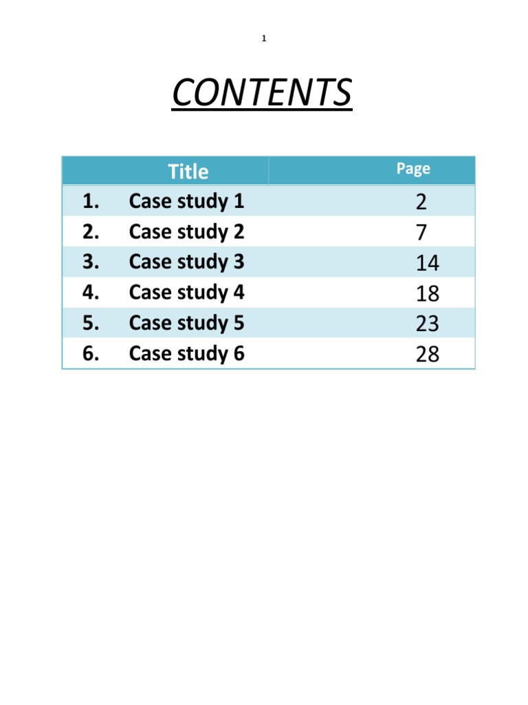 Title: 1. Case Study 1 2. Case Study 2 3. Case Study 3 4. Case Study 4 5. Case Study 5 6. Case ...