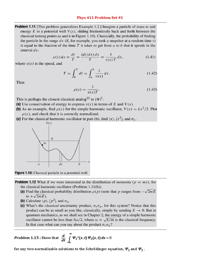 Phys 411 HW 1 | PDF