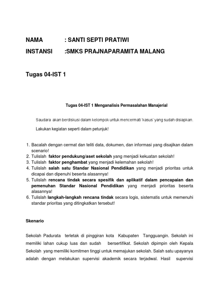 TUGAS 04-IST 1 - CKS - Santi Septi | PDF