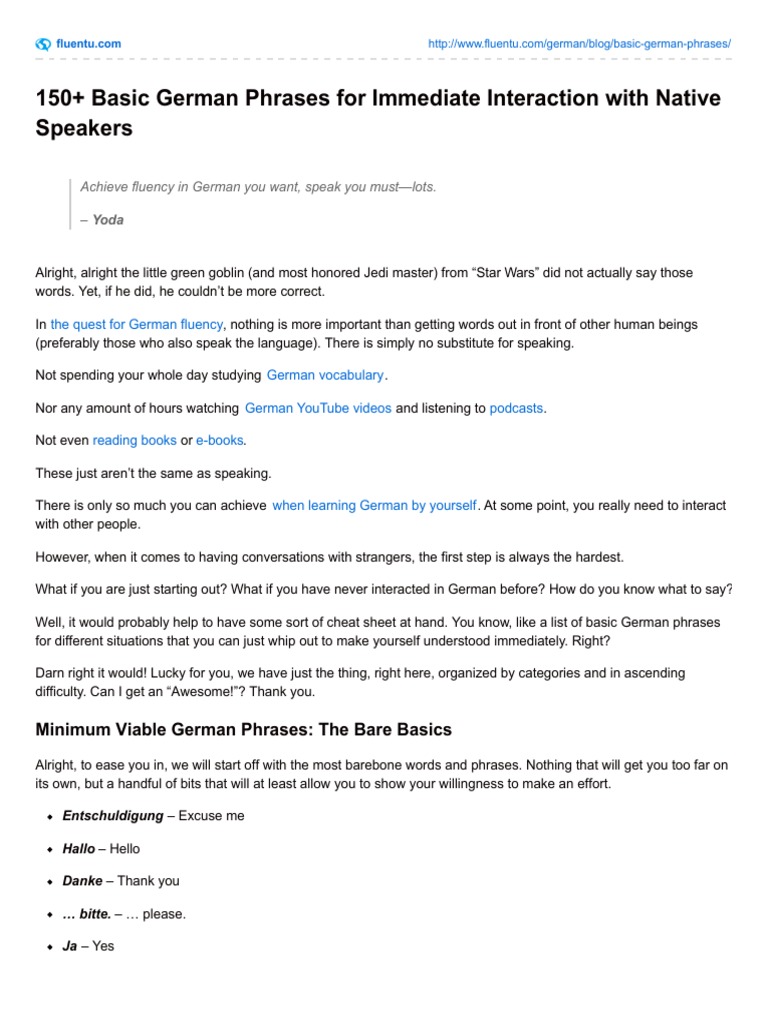 150+ Basic German Phrases For Immediate Interaction With Native ...