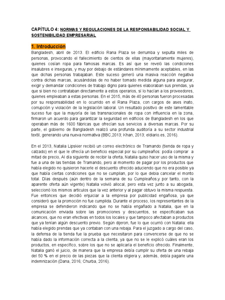 Capítulo 4: Normas y Regulaciones de La Responsabilidad Social y Sostenibilidad Empresarial ...