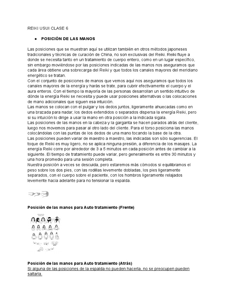 Posiciones de Manos en Reiki Usui | PDF | Reiki