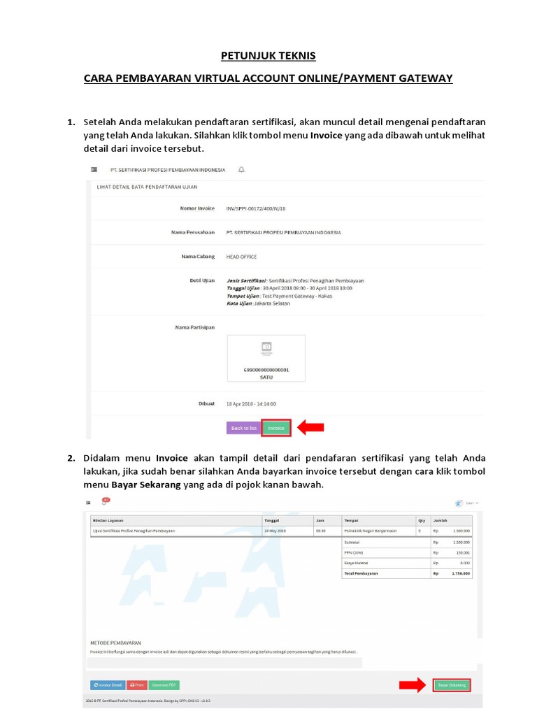 Cara Melakukan Pembayaran Virtual Account Secara Online Melalui Payment Gateway | PDF