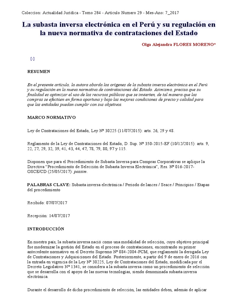 17 La Subasta Inversa Electrónica en El Perú y Su Regulación en La Nueva Normativa de ...