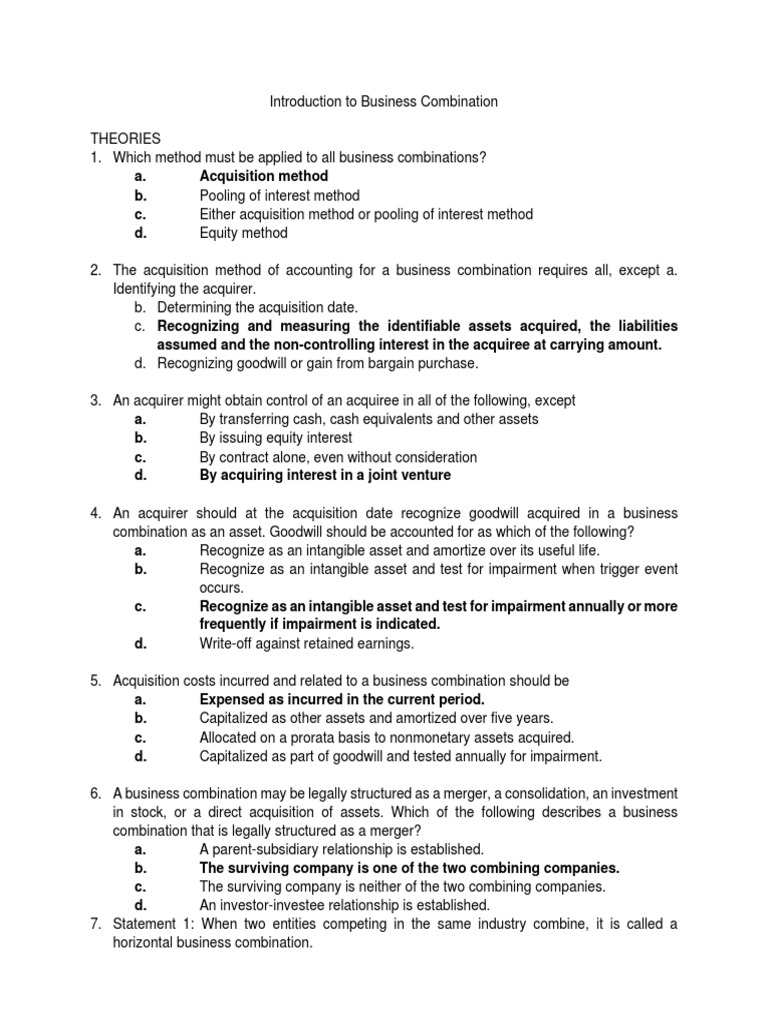 Business Combination - Introduction | PDF | Goodwill (Accounting ...