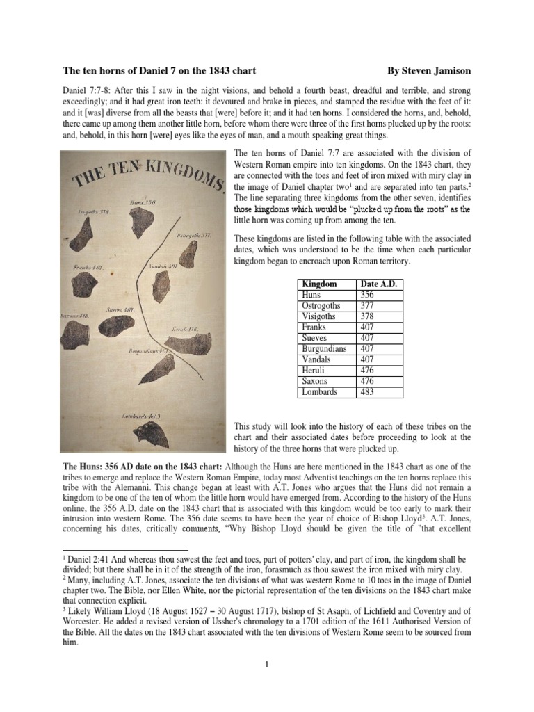 The Ten Horns of Daniel 7 On The 1843 Chart | PDF | Ancient Europe ...