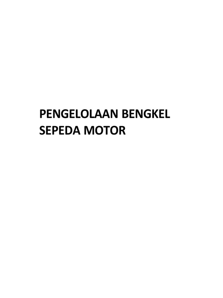 Pengelolaan Bengkel Sepeda Motor 1-10 | PDF