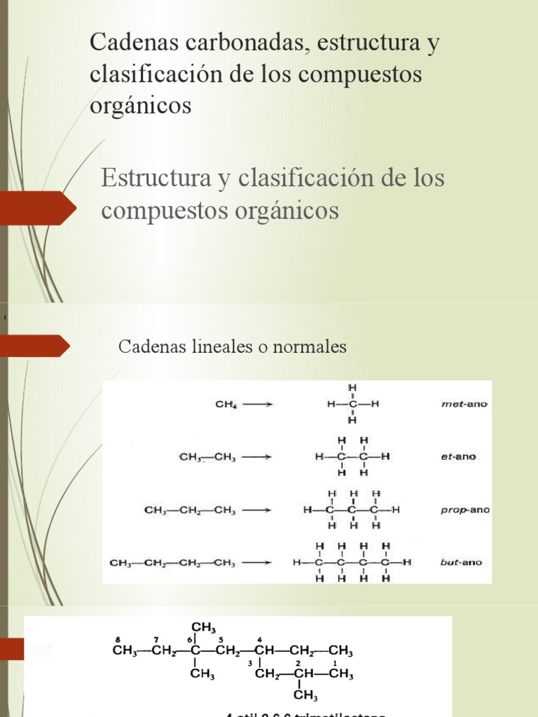 Cadenas Carbonadas, Estructura y Clasificación de Los | PDF Cadenas Carbonadas, Estructura y Clasificación de Los | PDF
