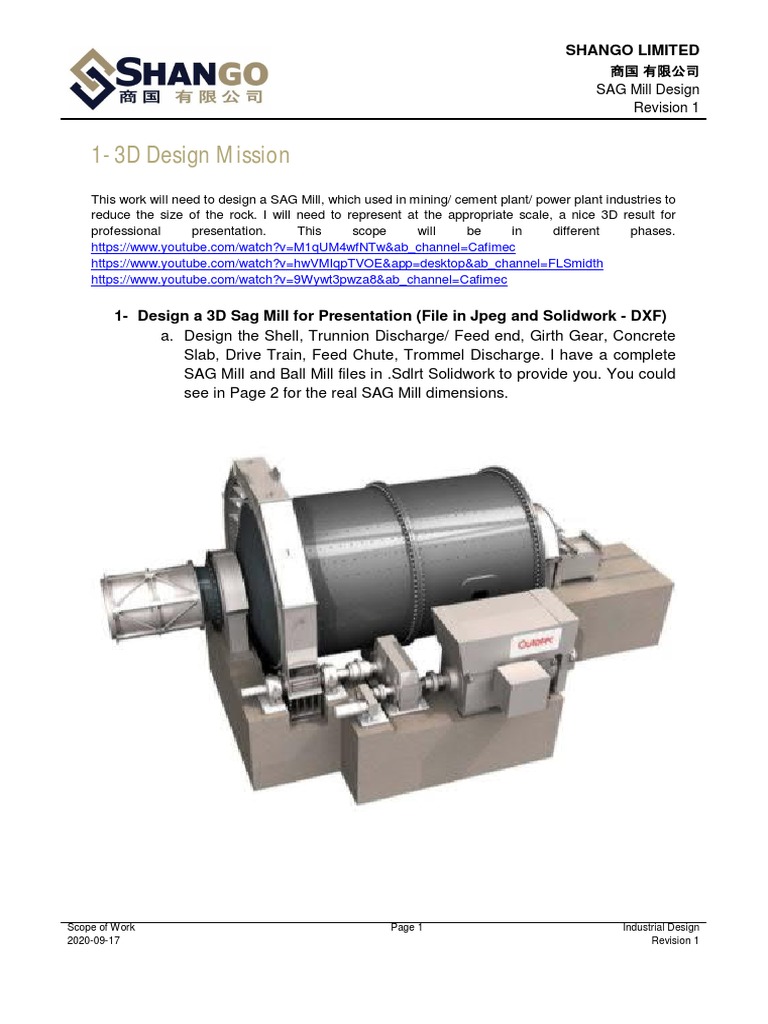 2020-09-17 - SHANGO - Sag Mill Design - Scope of Work | PDF | Mill ...