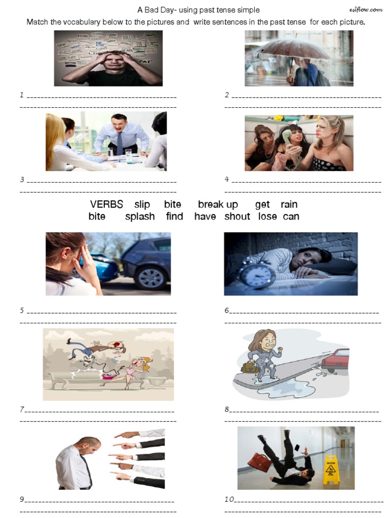 A Bad Day Using Past Tense Simple | PDF
