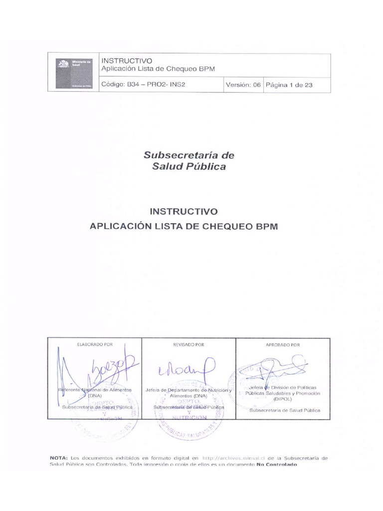 BPM Check List SEREMI | PDF