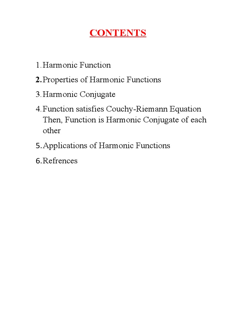 1.harmonic Function: 2.properties of Harmonic Functions | PDF | Mathematical Relations ...
