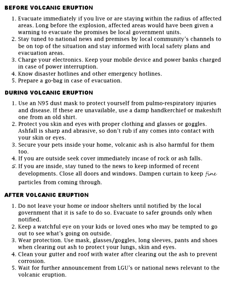 Before, During and After Earthquake and Volcanic Eruption | PDF ...
