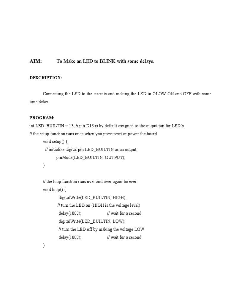 Iot Lab Record | PDF | Arduino | Light Emitting Diode