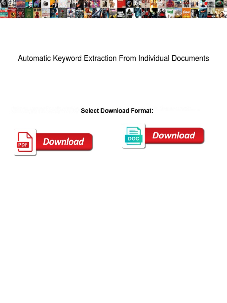 Automatic Keyword Extraction From Individual Documents | PDF | Search ...