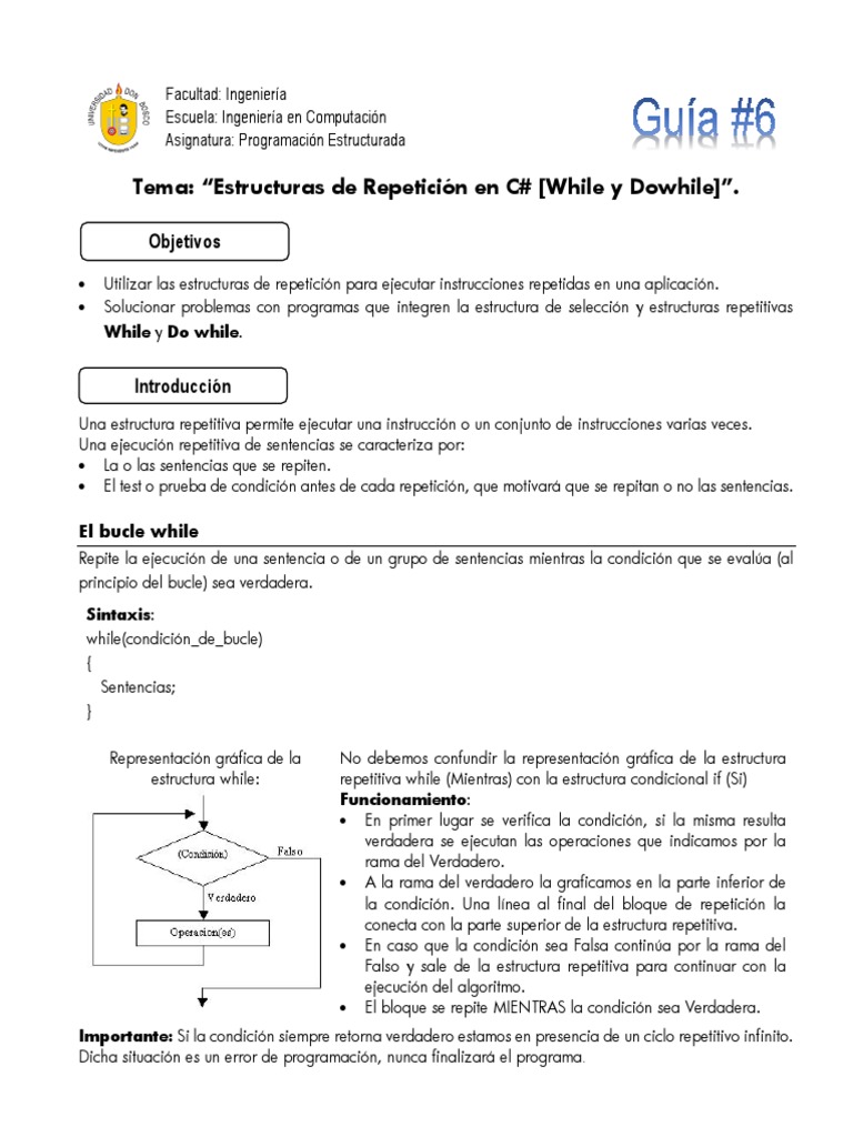 Tema - Estructuras de Repetición en C# (While y Dowhile) . | PDF | C ...