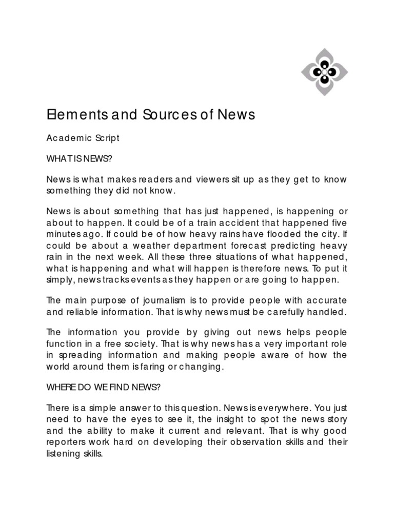 Defining News & News Values | PDF | News | Journalism