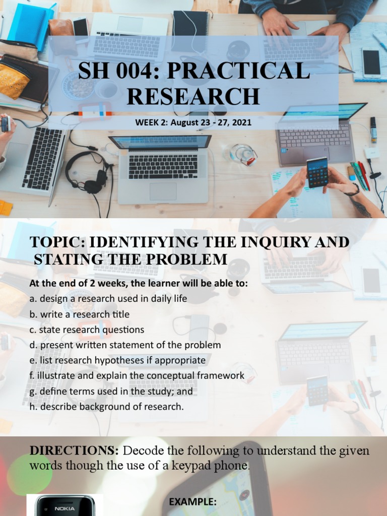 Practical Research: Inquiry and Problem Statement | PDF | Question | Expert