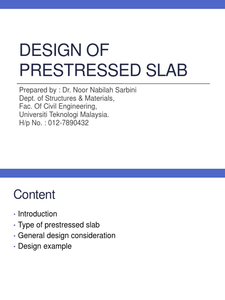 Design of Prestressed Slab Latest | PDF