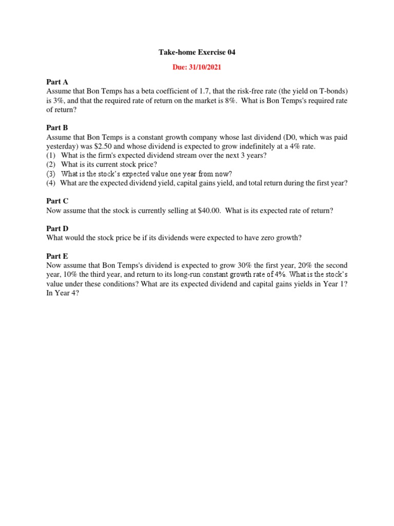 Exercise 4 - Ver 5 | PDF | Preferred Stock | Stocks