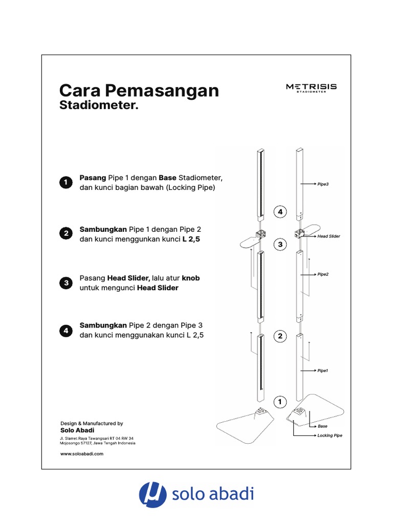 Cara Pemasangan Dan Penggunaan Stadiometer | PDF