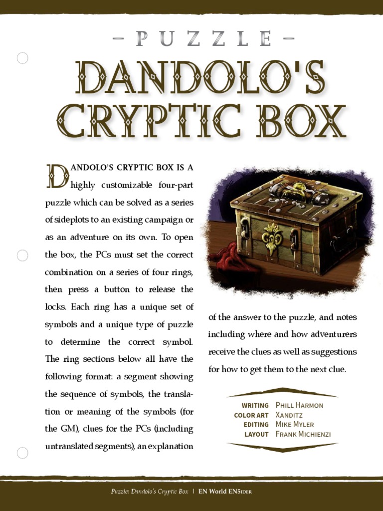 En5ider 359 - PUZZLE Dandolo's Cryptic Box | PDF | Home & Garden ...