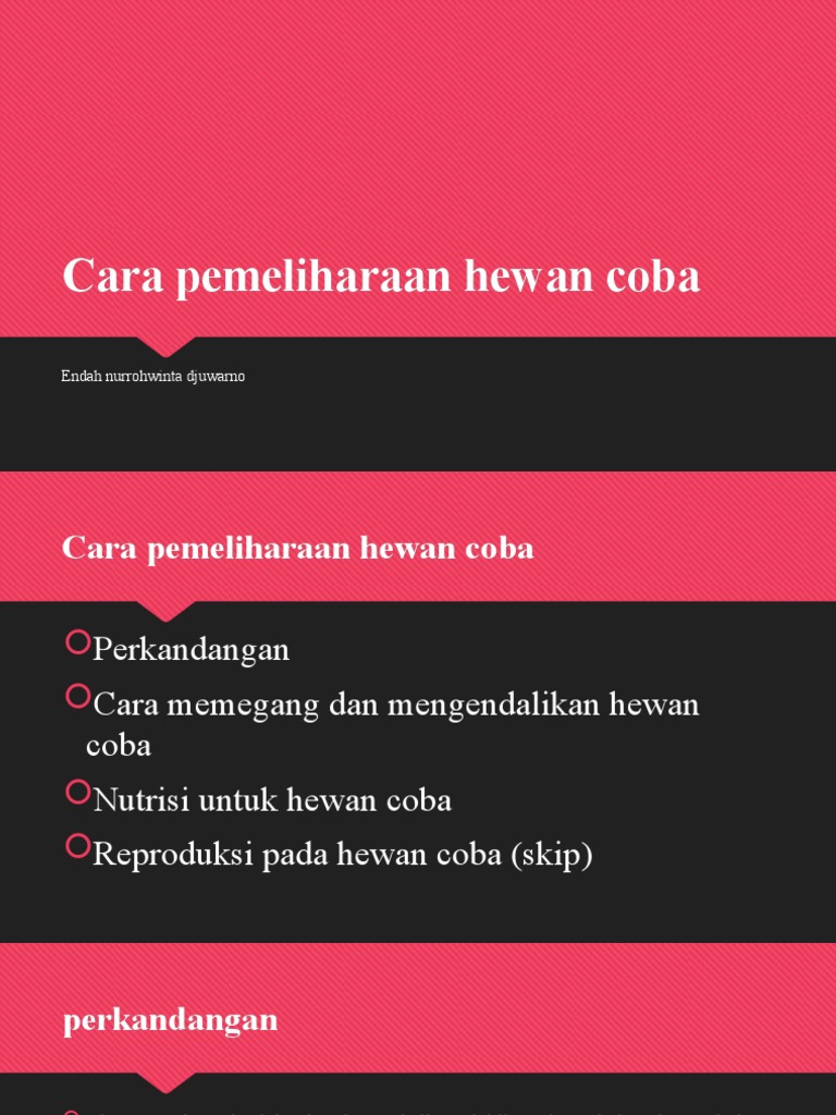 Cara Pemeliharaan Hewan Coba | PDF