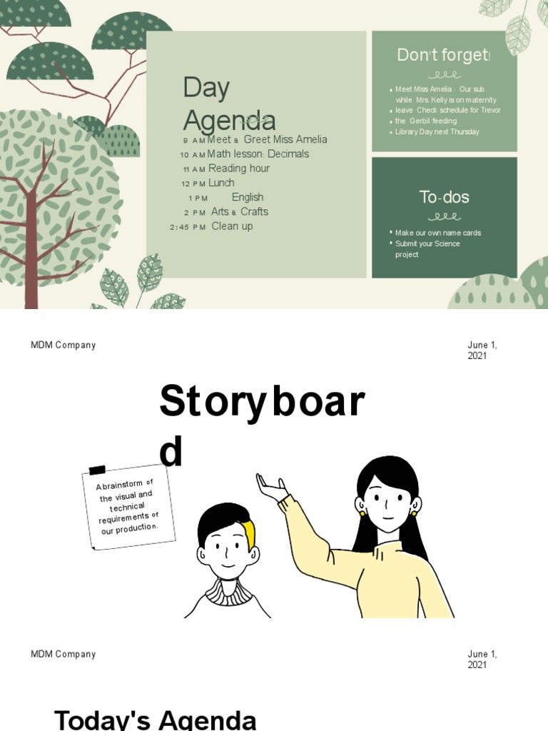 Daily Agenda and Storyboard Session | PDF