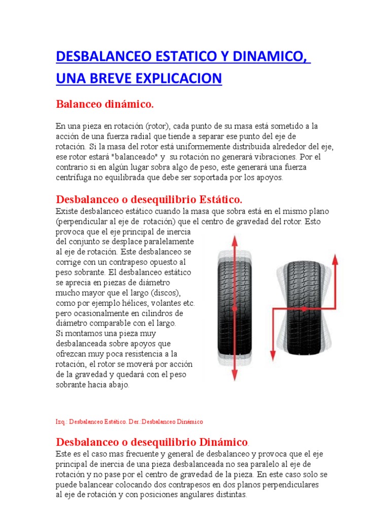 Desbalanceo Estático y Dinámico Explicado | PDF | Mecánica | Mecanica ...