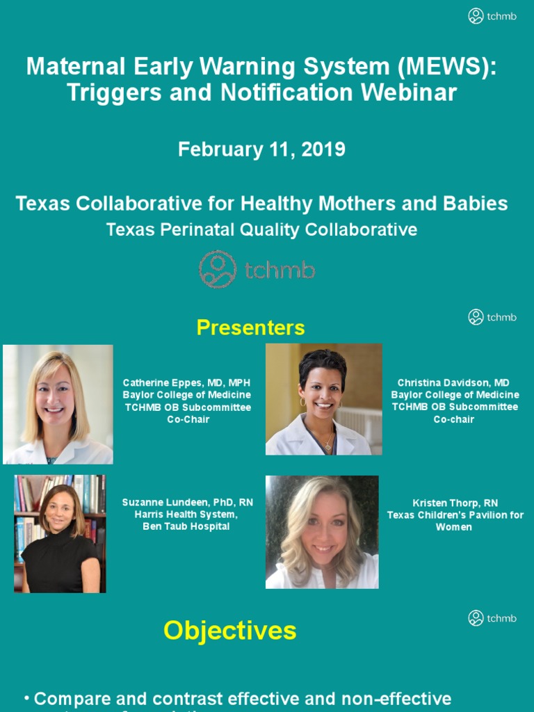 Maternal Early Warning System (MEWS) : Triggers and Notification ...