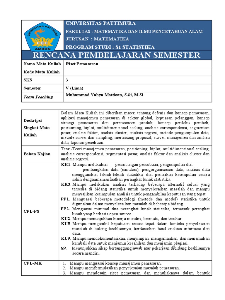 RPS Riset Pemasaran | PDF