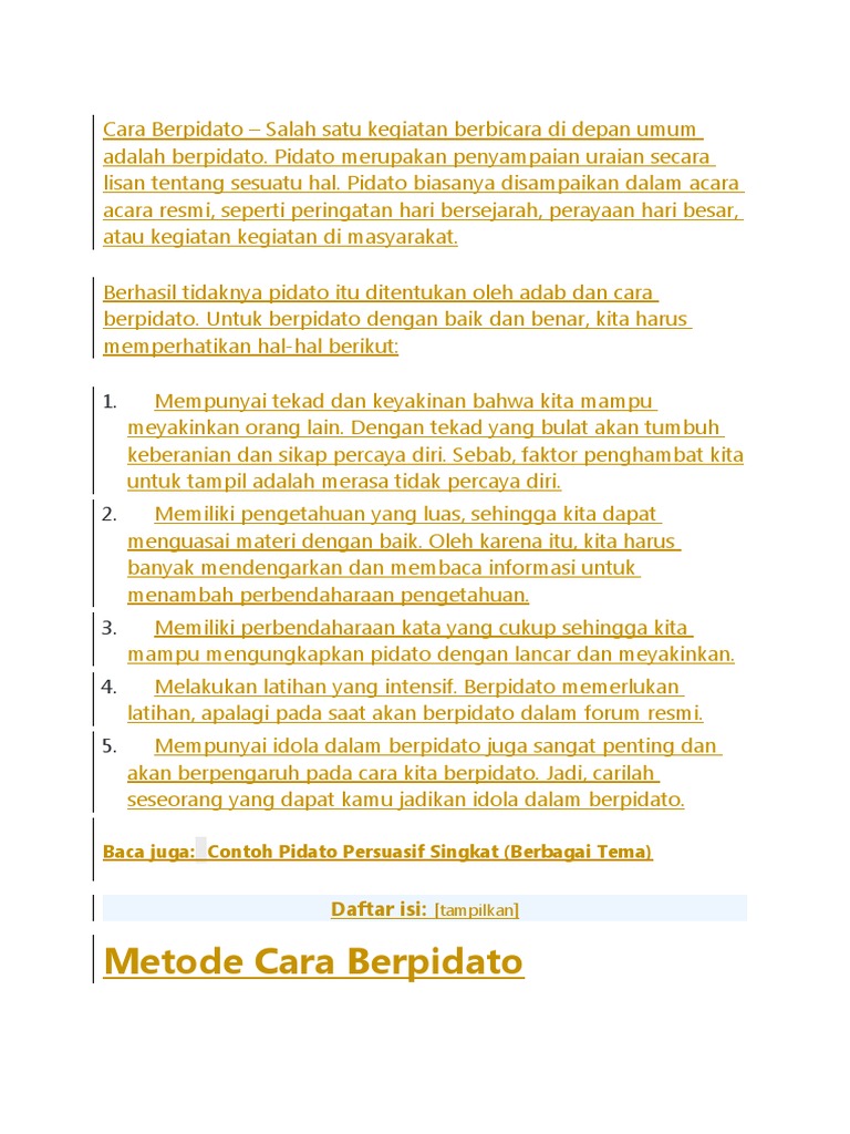 STRUKTUR DAN METODE BERPIDATO | PDF
