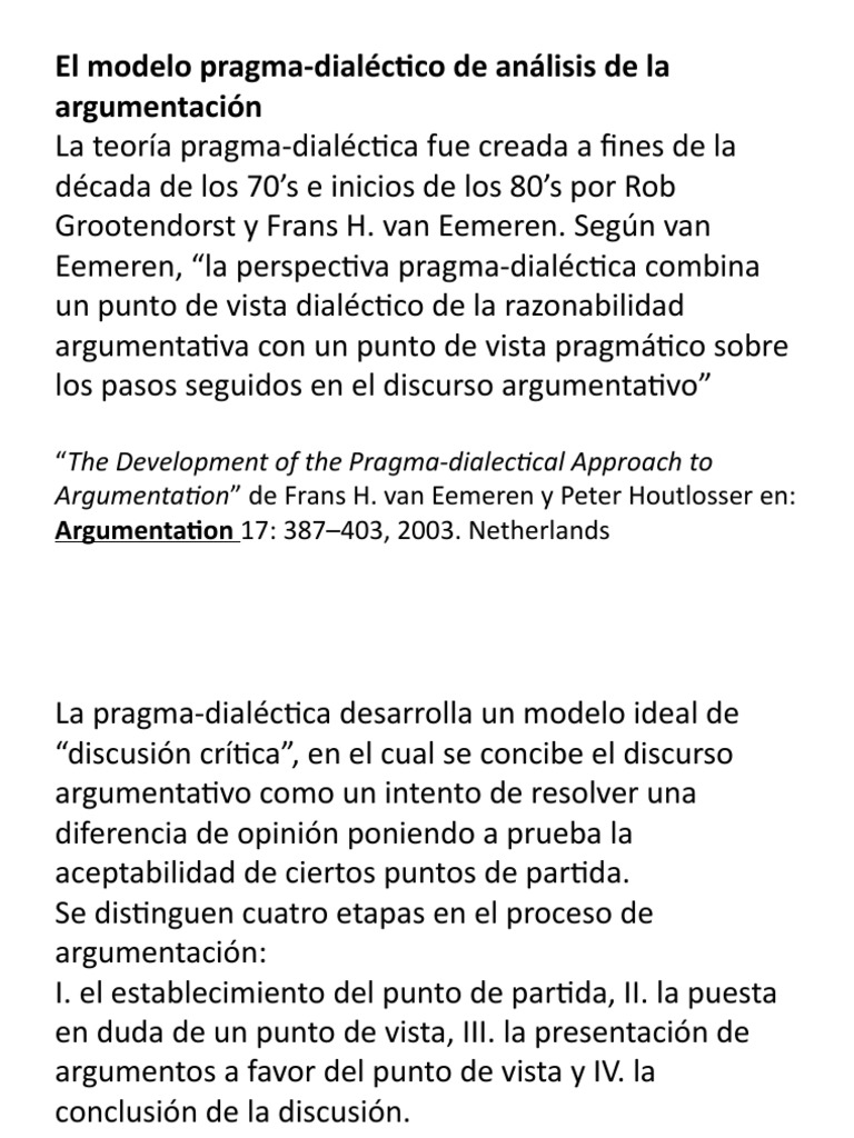 Pragma-dialectical Approach to Argument Analysis | PDF | Falacia | Dialéctico