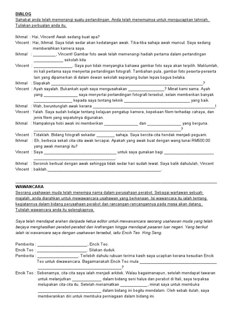 Karangan Dialog Dan Wawancara | PDF